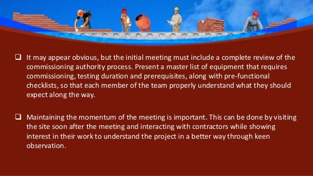 Commissioning-Specific Best Practices during the Construction Phase | PPT