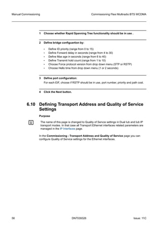 Commissioning flexi multiradio_bts_wcdma | PDF