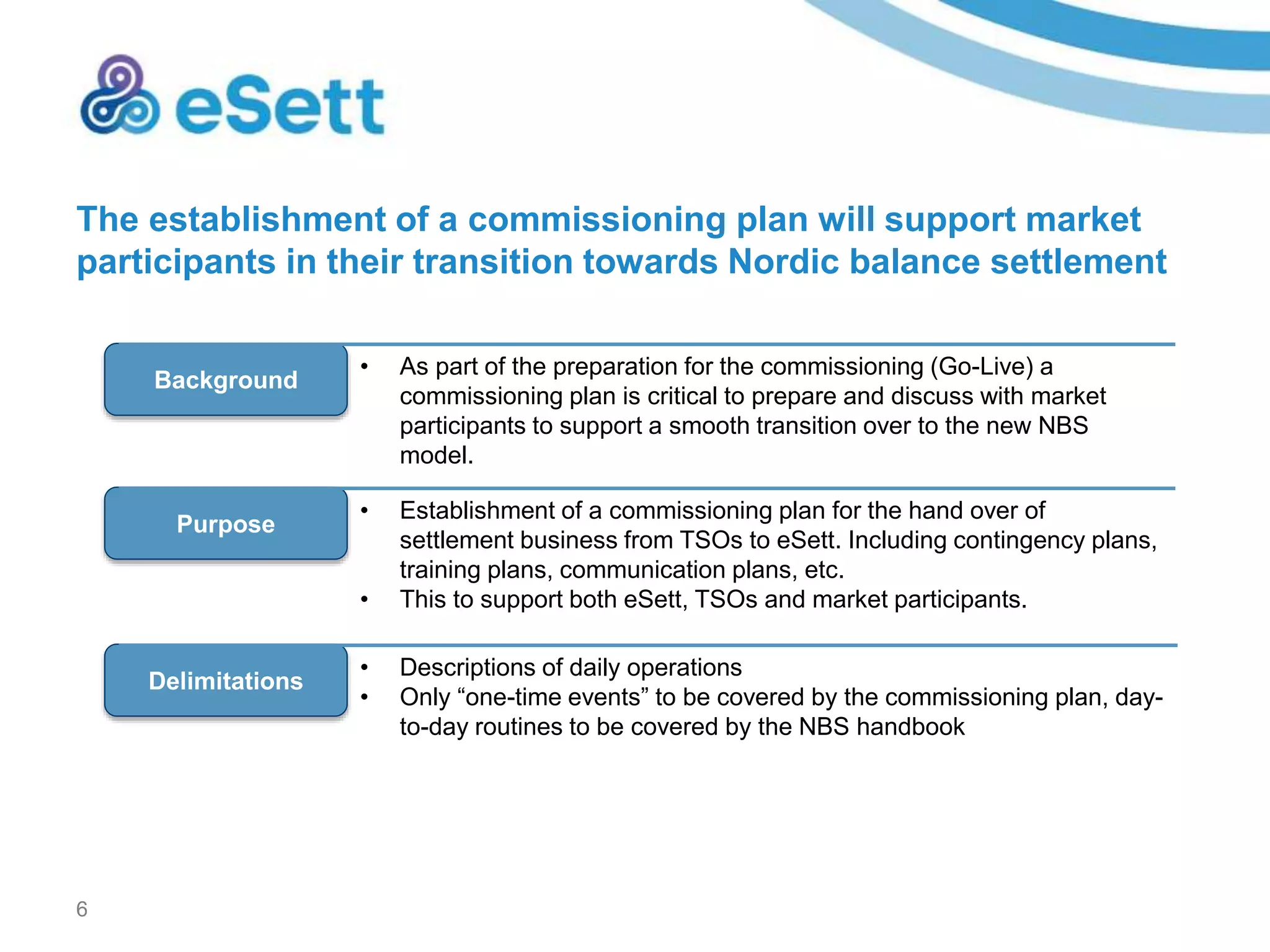 Commissioning Plan Robert Thelander, Svenska kraftnät | PPT