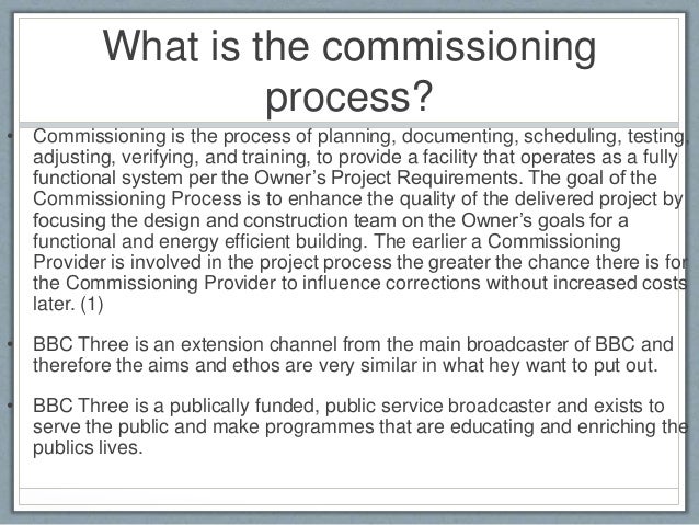 Commissioning process