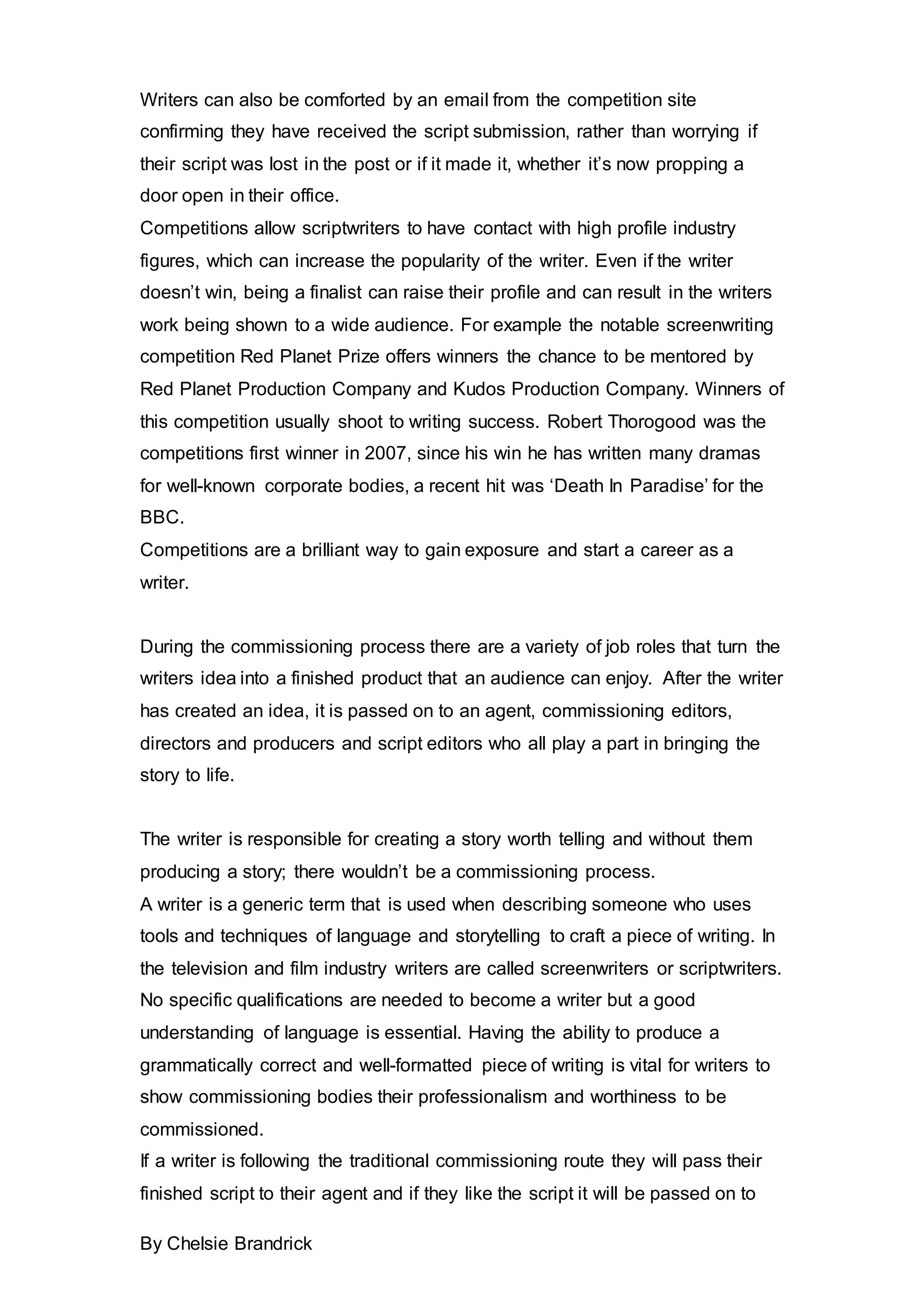 Commissioning Process Essay – Unit 24 | DOCX