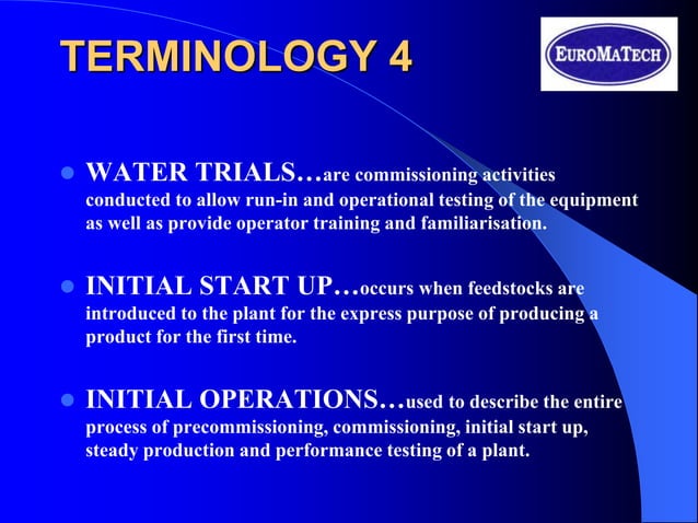 Commissioning Process Plant Section 1 Introduction.ppt | Business Administration | Business