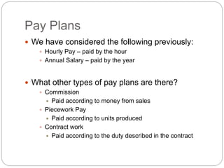 Commissions, piecework pay | PPT
