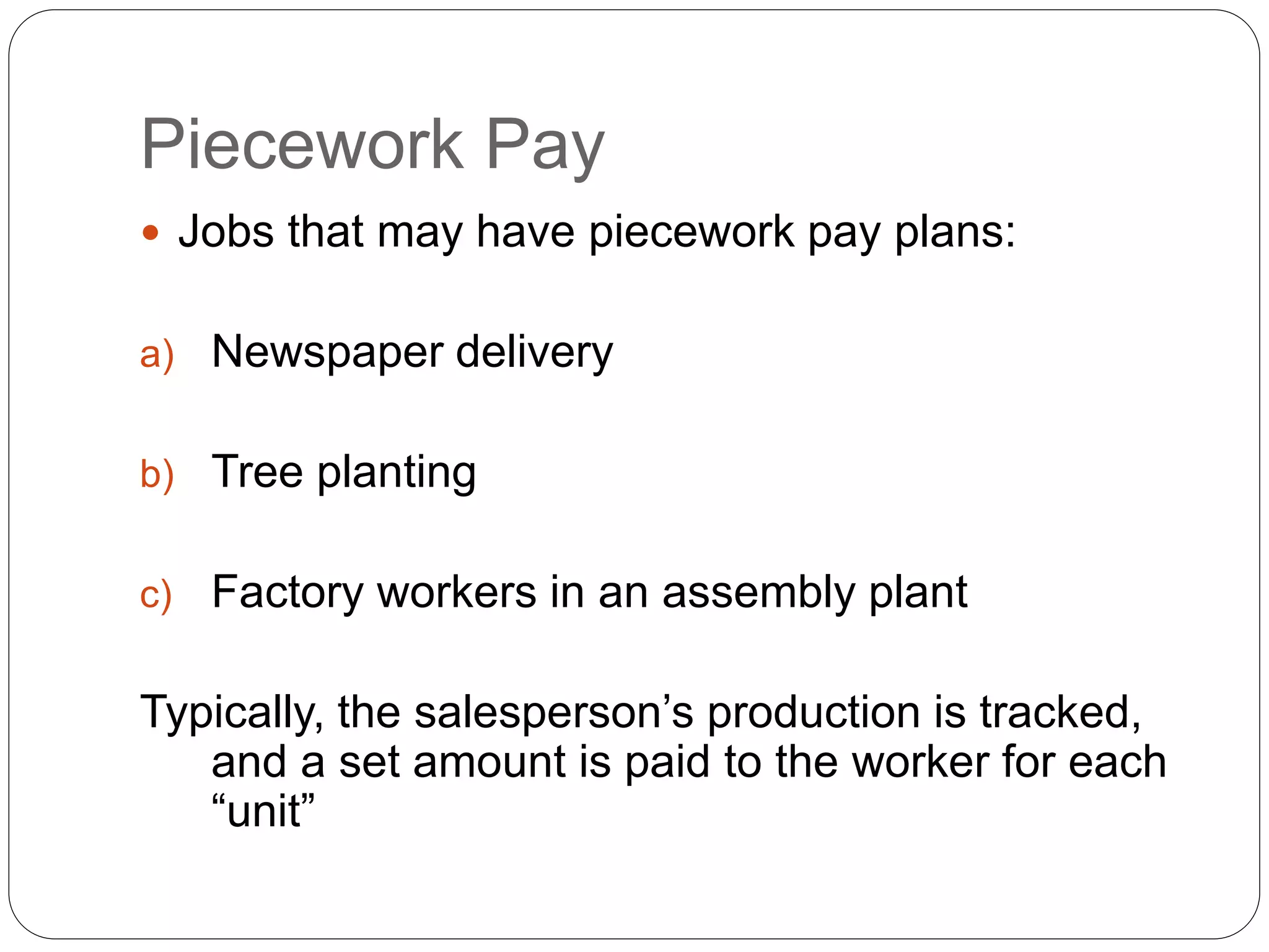 Commissions and Piecework (part 1) | PPTX