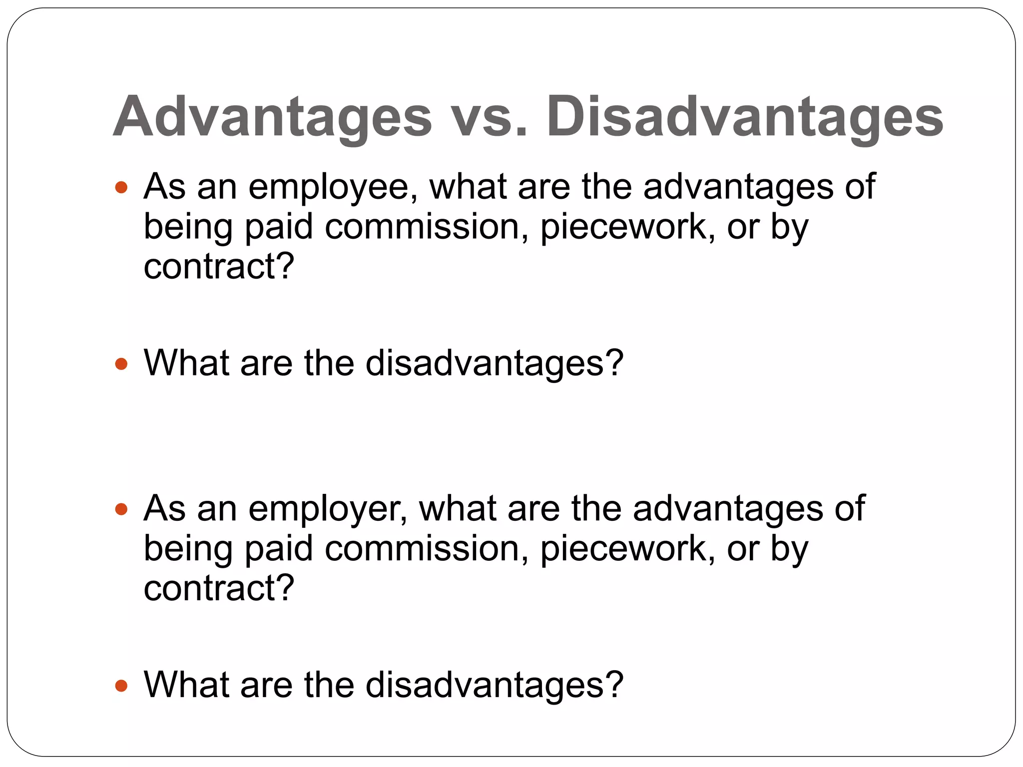 Commissions and Piecework (part 1) | PPTX