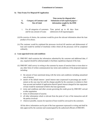 DMI Housing Finance - Commitment to customers | PDF