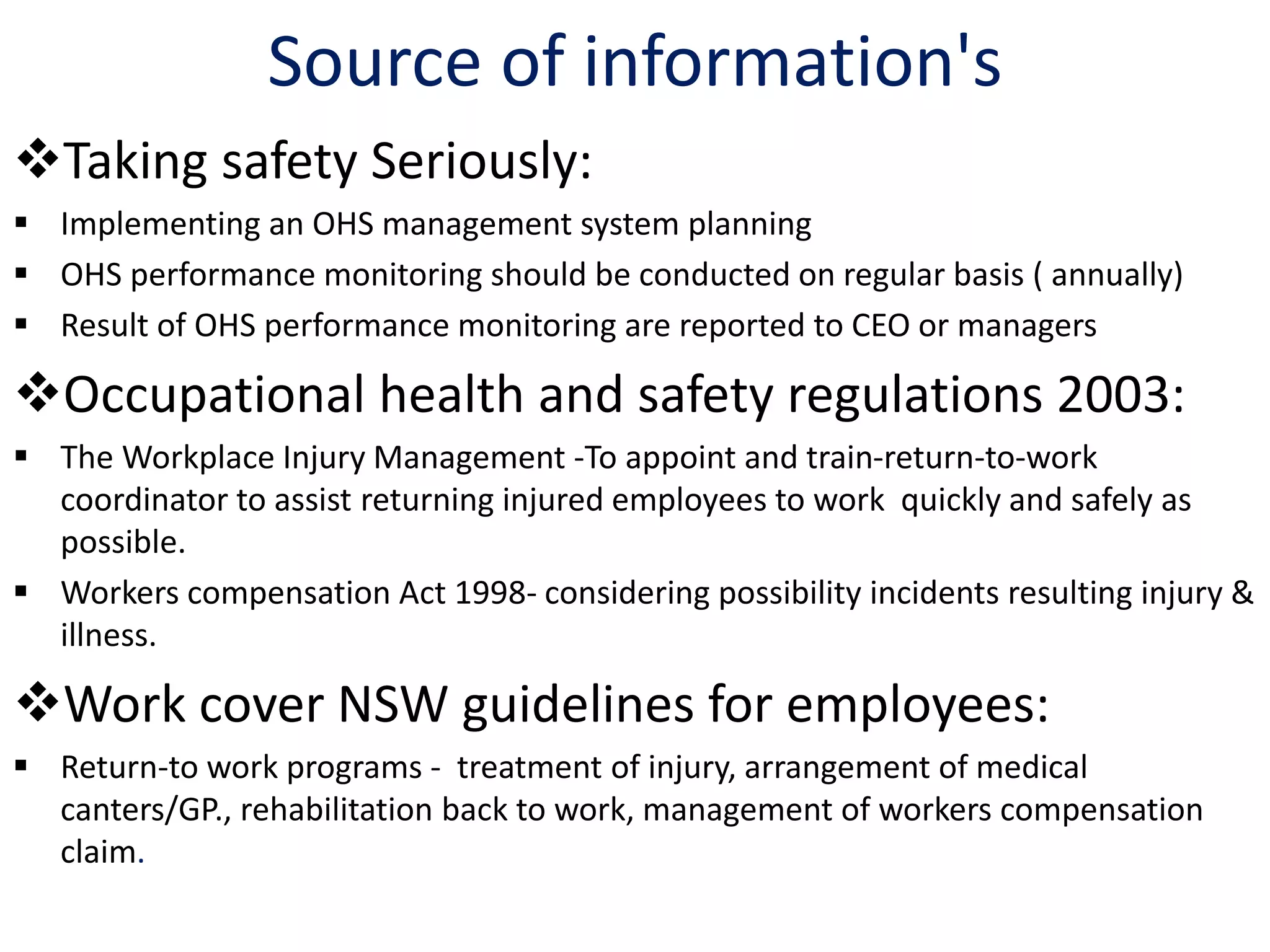 Commitments & policy stage / OHS | PPT