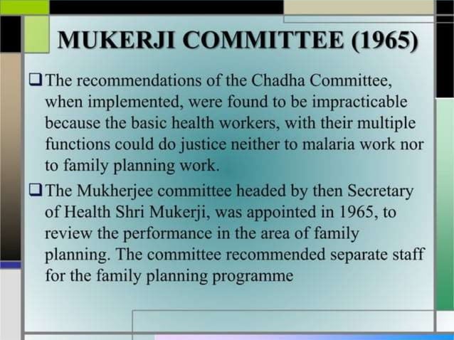 Health and family welfare committees in India | PPT