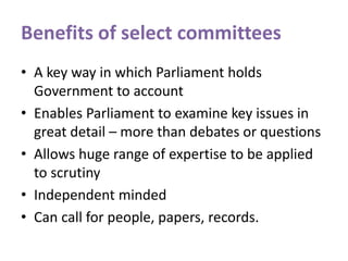 Introduction to Select Committees | PPTX