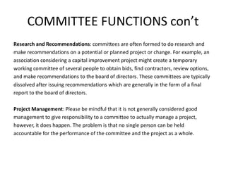 Mulcahy Law Firm, P.C. Commnity Association Committee Basics Cheat ...