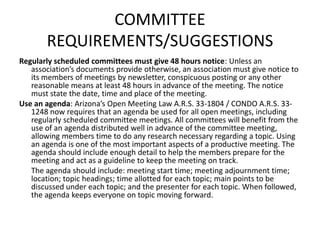 Mulcahy Law Firm, P.C. Commnity Association Committee Basics Cheat ...