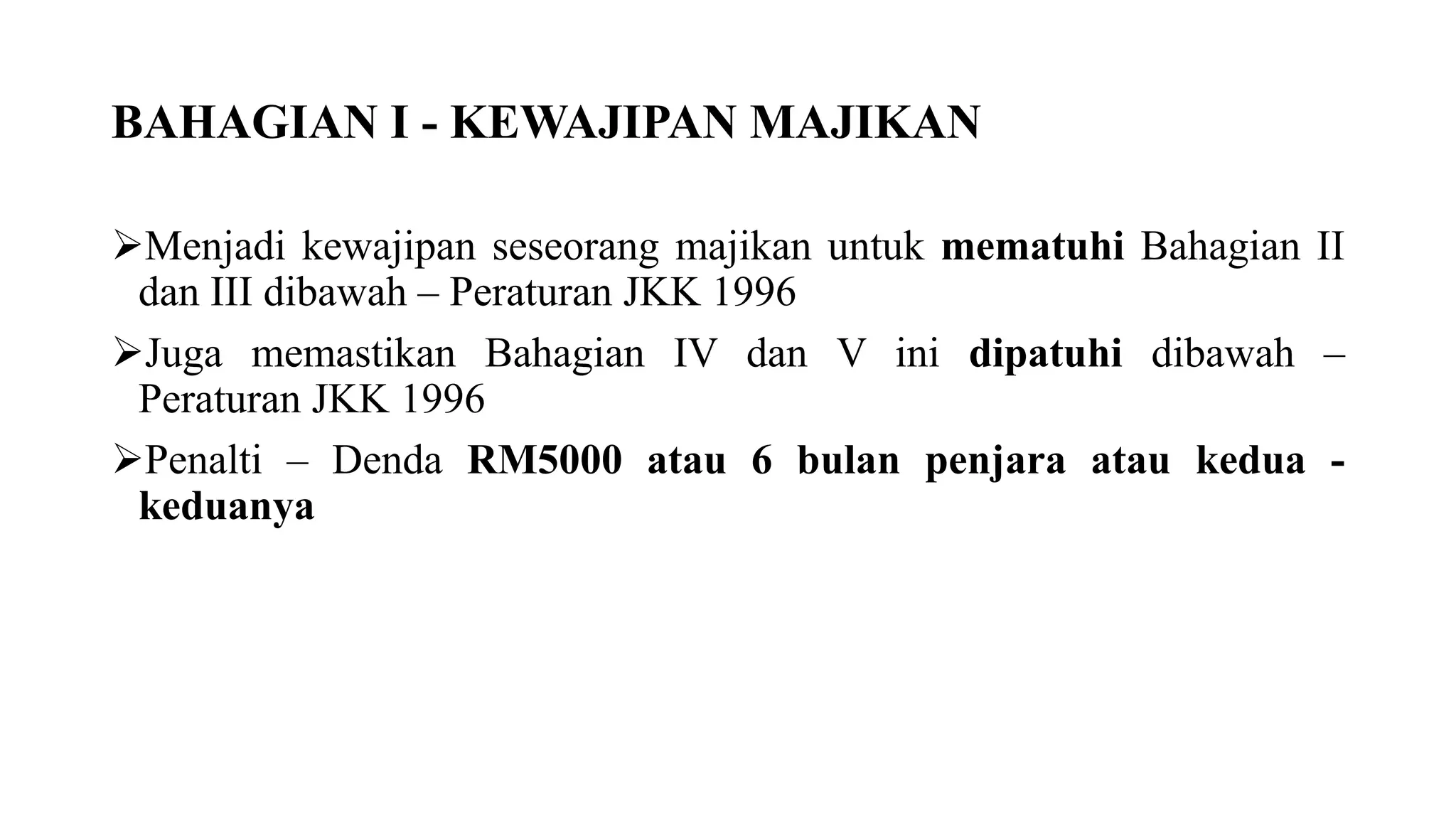 SAFETY HEALTH COMMITTEE IN WORKPLACE JKKP 1996 | PPTX