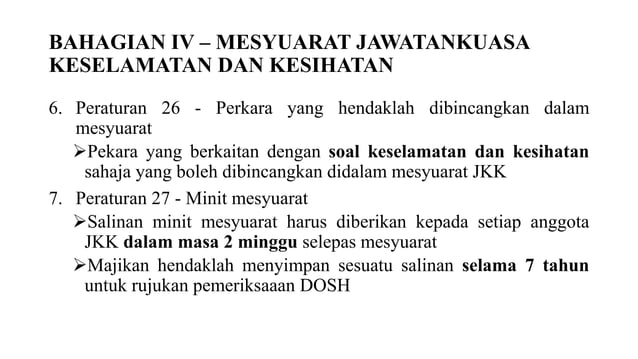 SAFETY HEALTH COMMITTEE IN WORKPLACE JKKP 1996 | PPTX