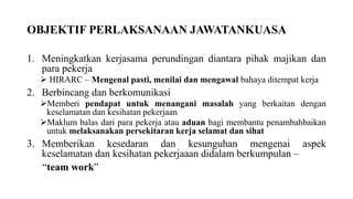 SAFETY HEALTH COMMITTEE IN WORKPLACE JKKP 1996 | PPTX