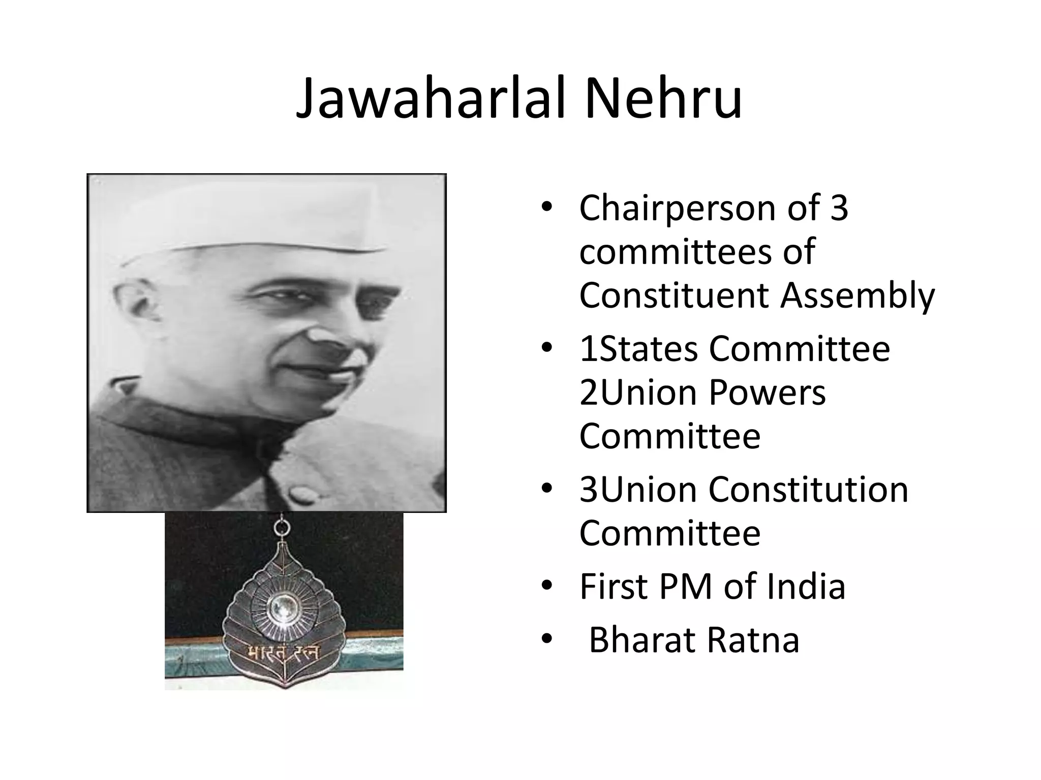 Committees of the Constituent Assembly of India and decisions of 24 ...