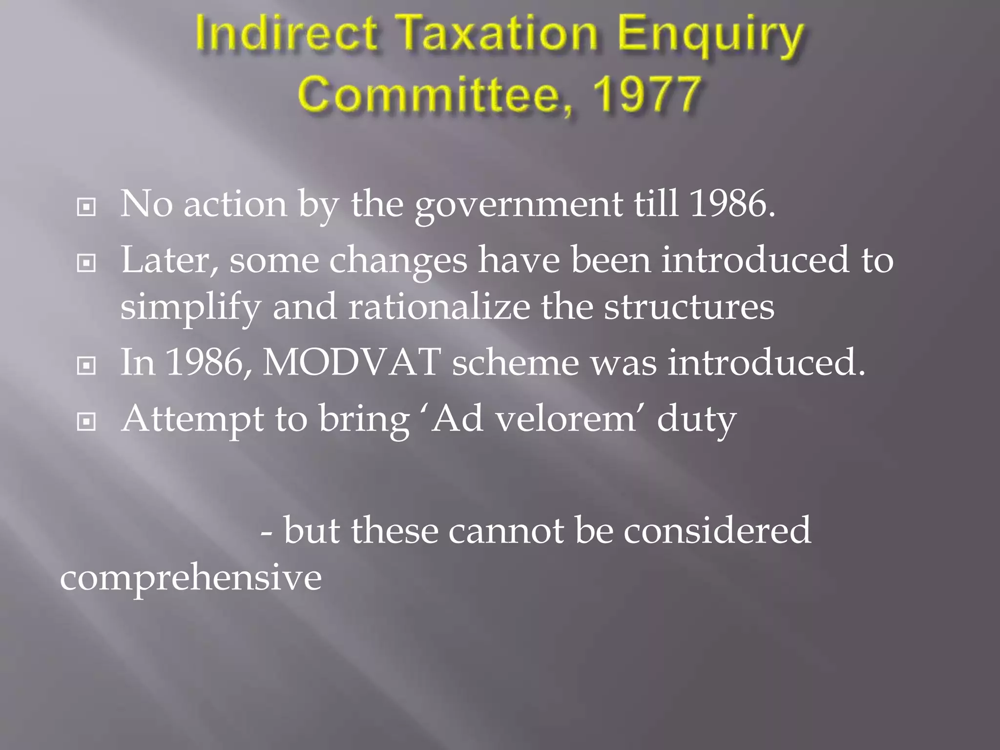 Committees on indirect taxation | PPTX