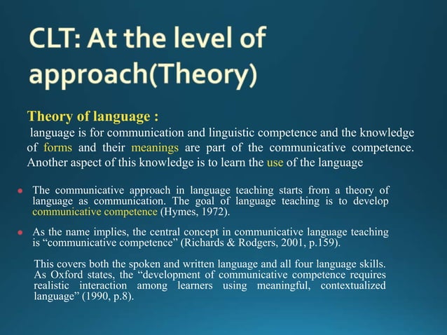 Communicative Language Teaching (CLT) | PPT