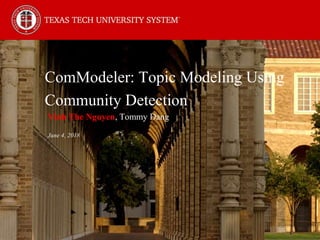 ComModeler topic modeling using community detection | PPT