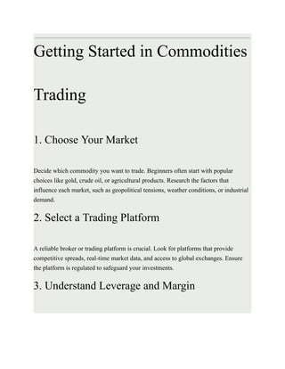 Commodities Trading: A Ultimate Guide (Beginners to Expert) | Skyriss | PDF