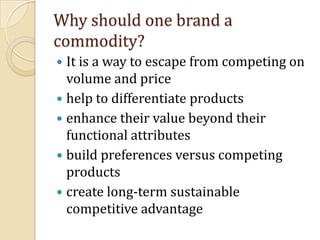 Commodity Branding | PPTX