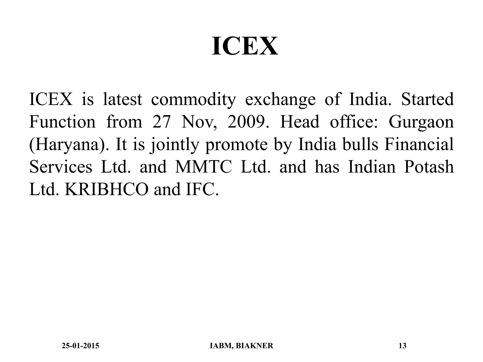 Commodity market | PPTX