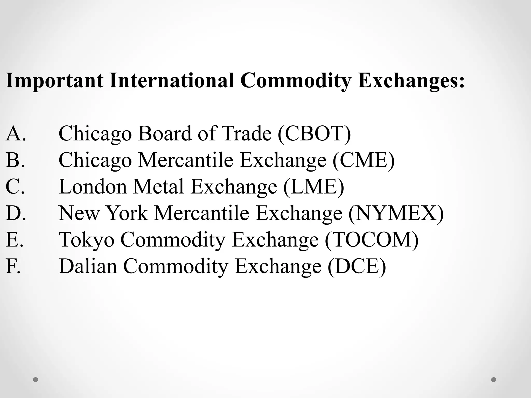 Commodity Market - Module I | PPTX