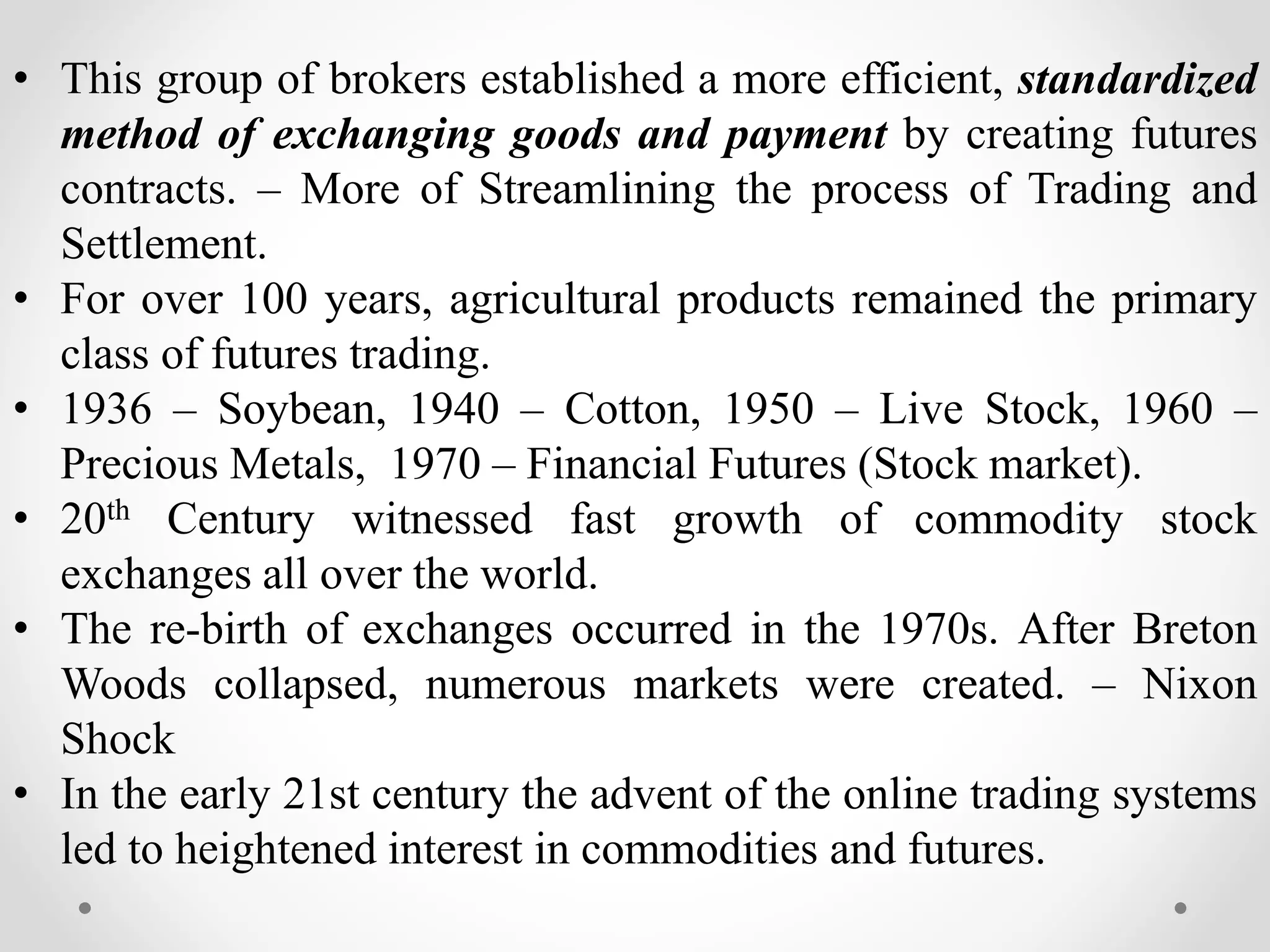 Commodity Market - Module I | PPTX