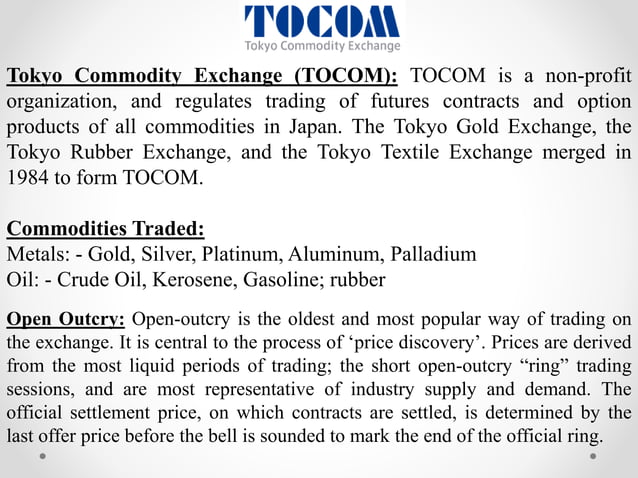 Commodity Market - Module I | PPTX