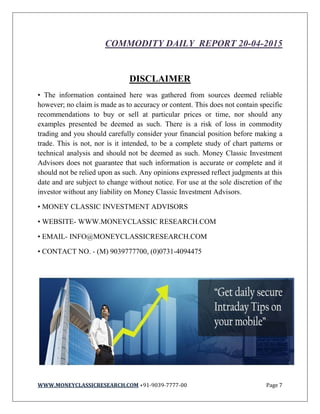 Commodity market daily report | PDF