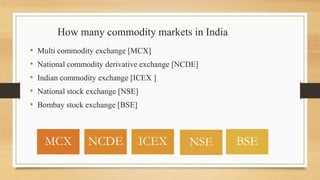 SHORT INFORMATION ABOUT COMMODITY MARKET IN INDIA | PPTX
