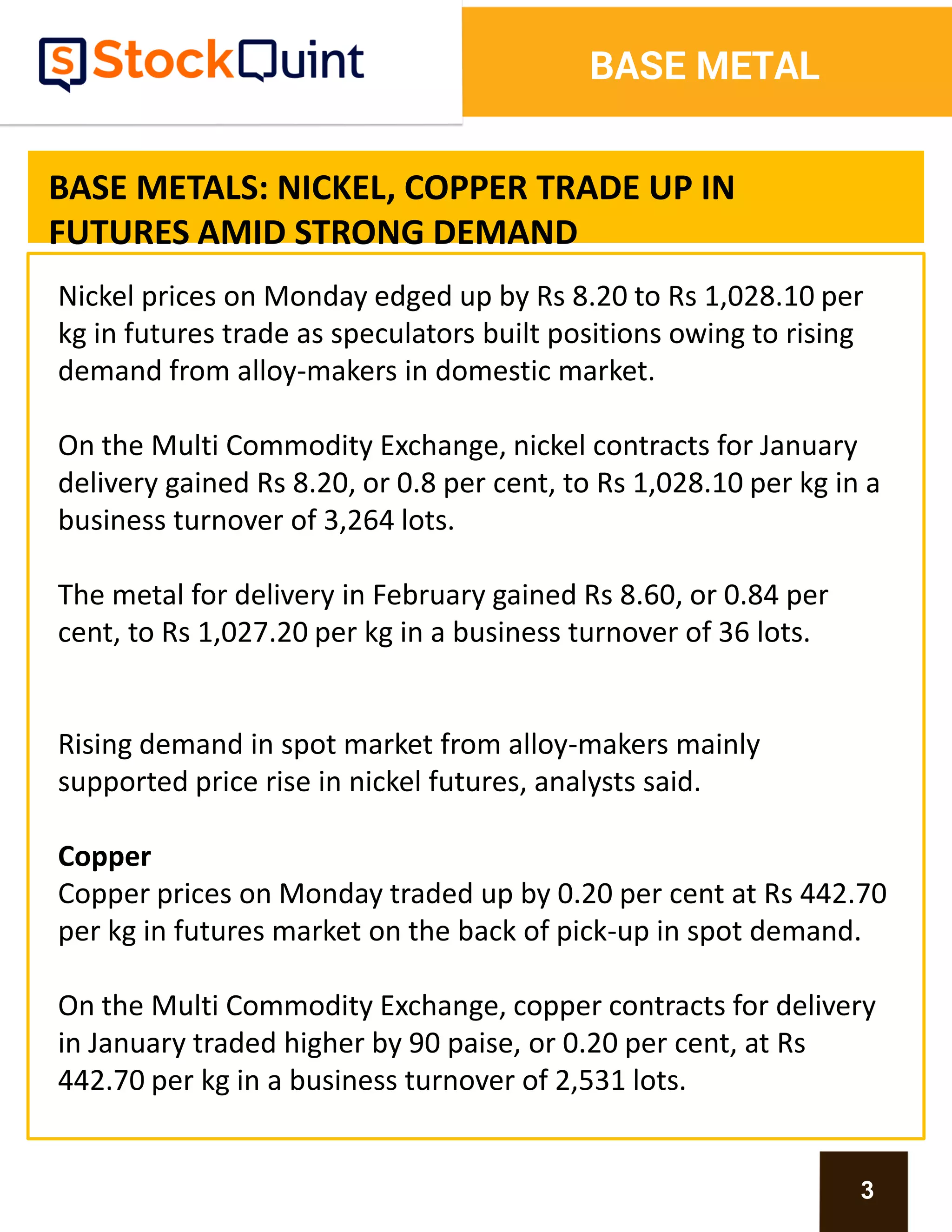 Commodity news letter | PDF