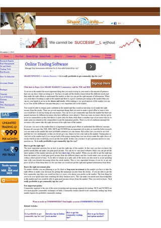 Commodity tips for profit in intraday | PDF