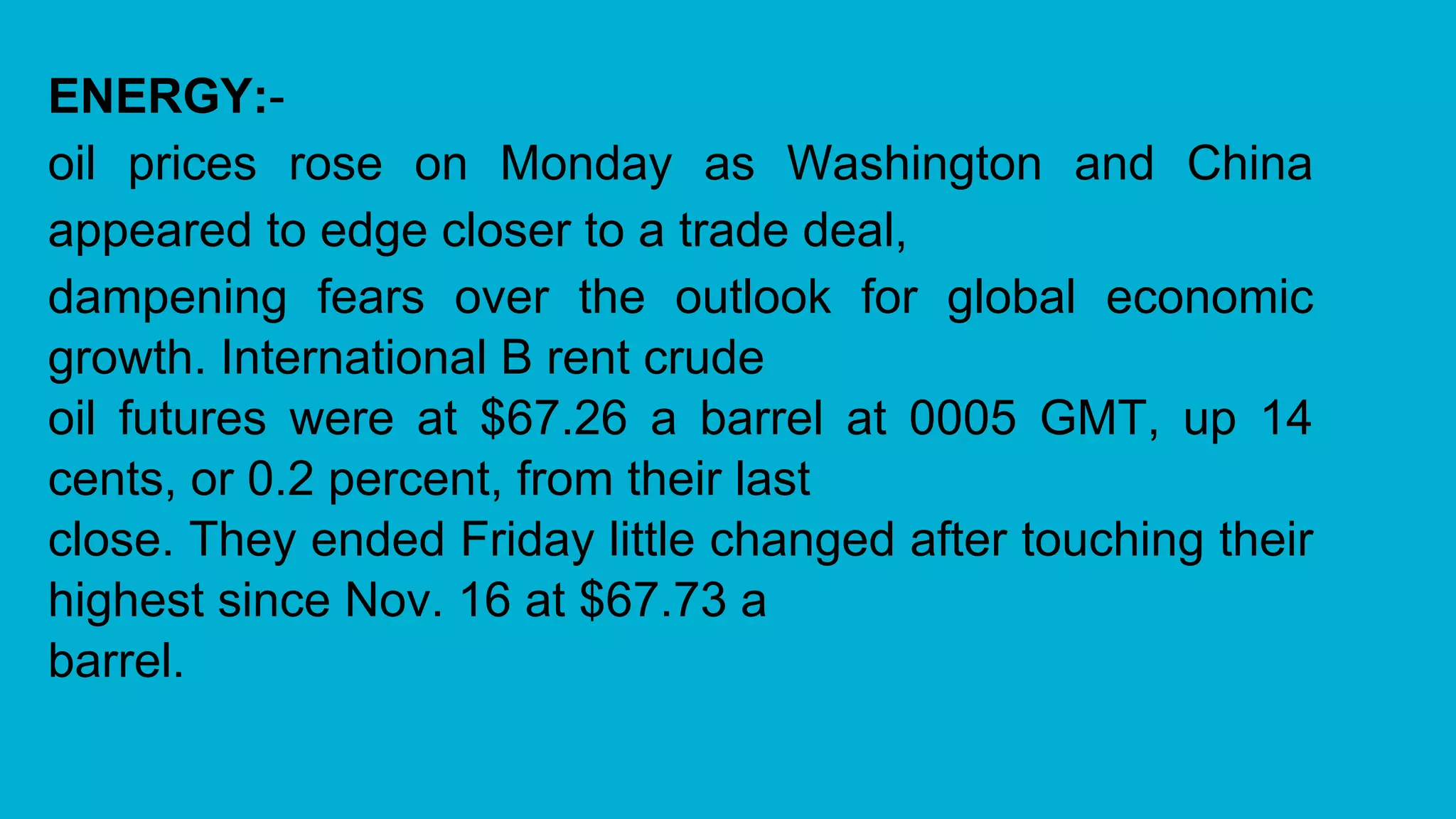 Commodity weekly report | PPT