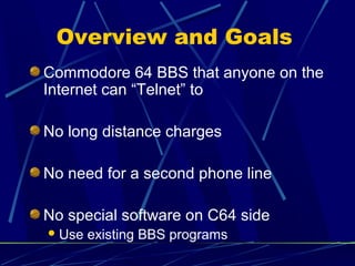 Commodore 64 Telnet BBS Server | PPT