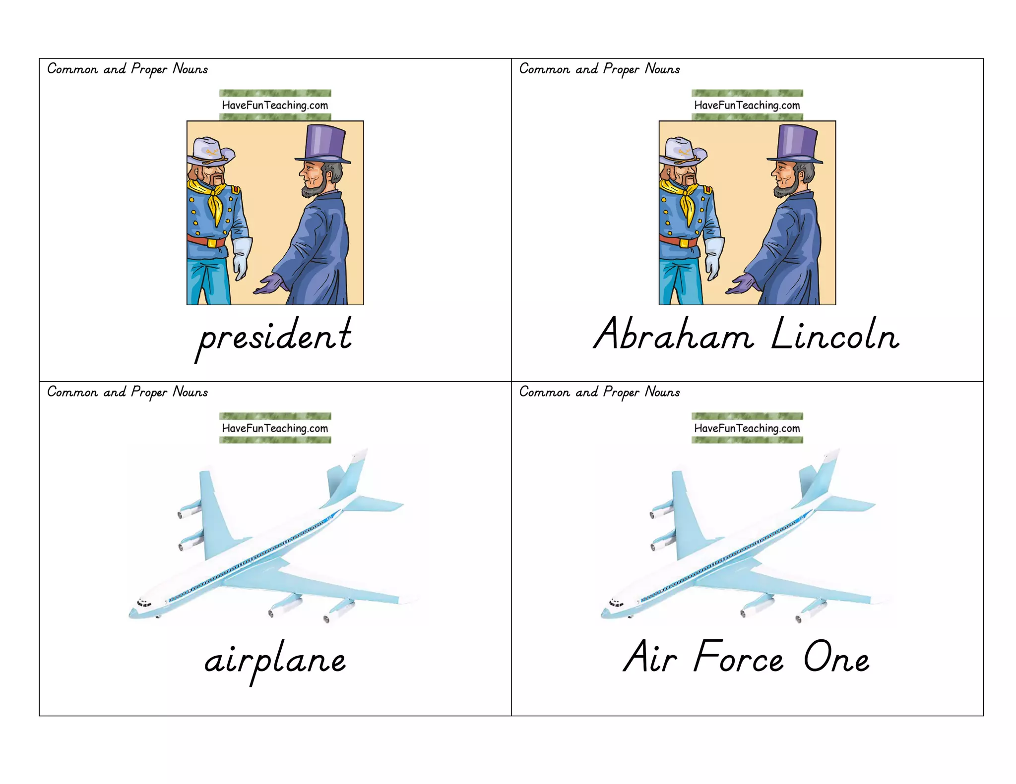 Common and-proper-noun-flash-cards | PDF