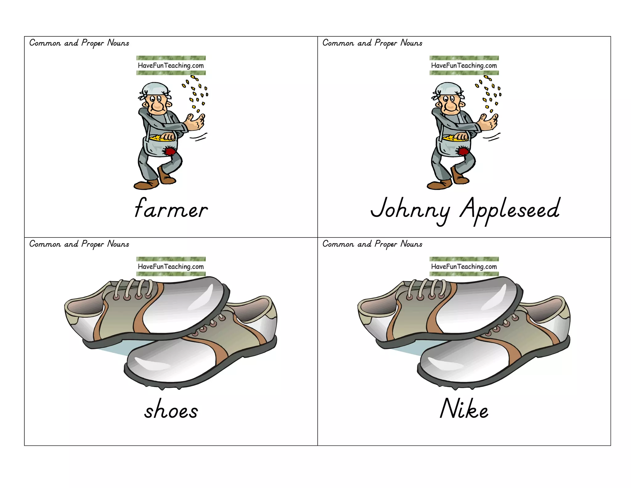 Common and-proper-noun-flash-cards | PDF