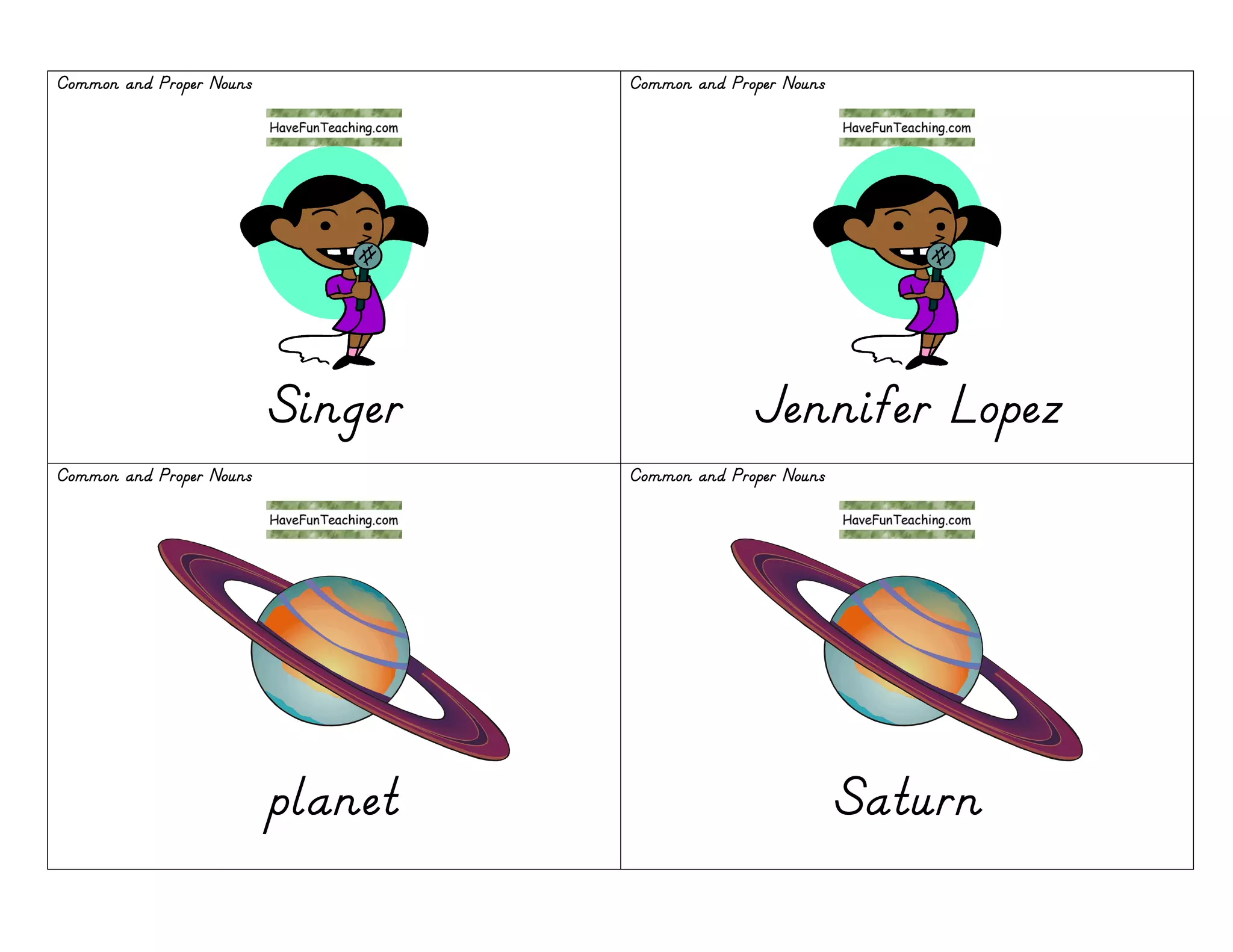 Common and-proper-noun-flash-cards | PDF