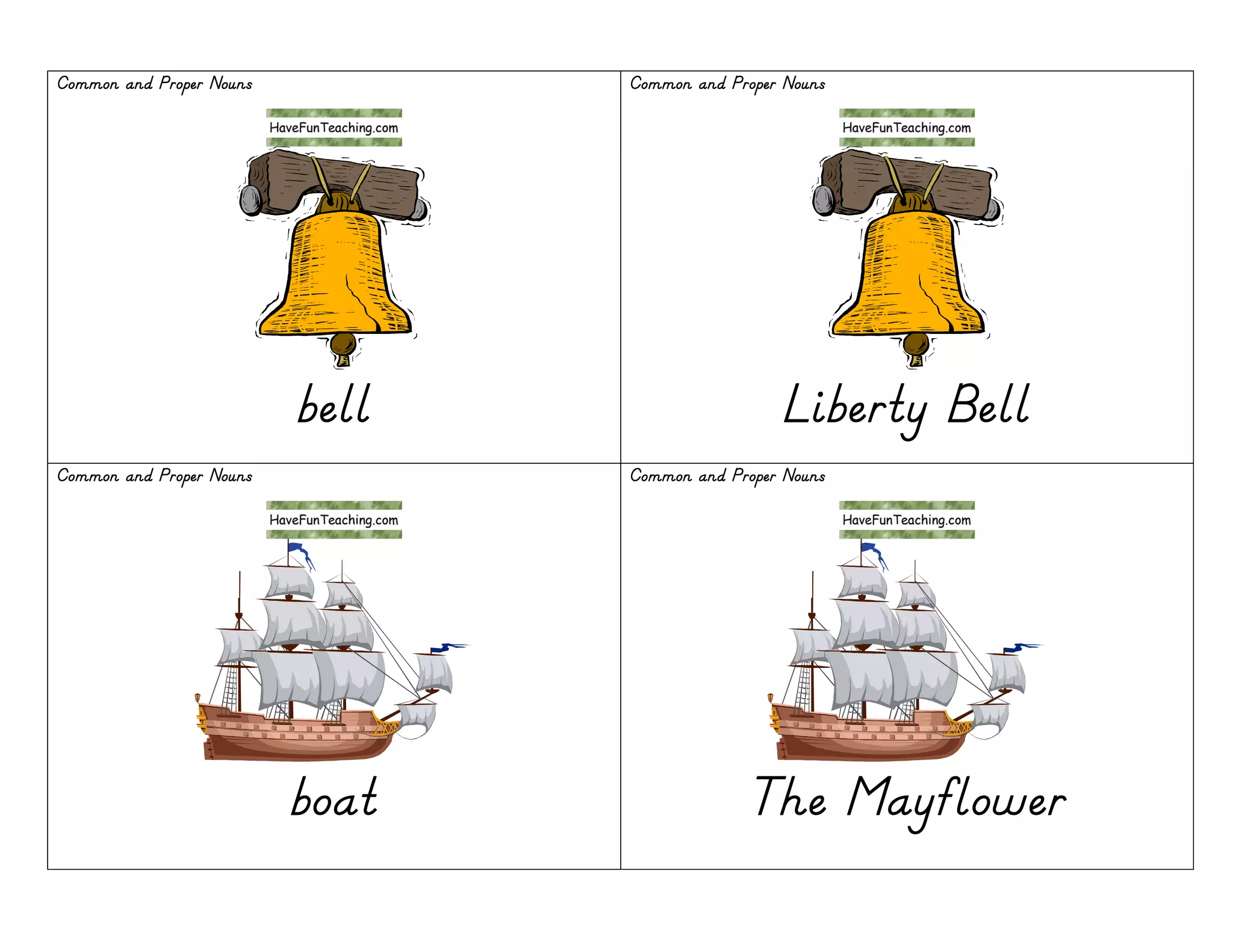 Common and-proper-noun-flash-cards | PDF | Desserts and Baking | Food ...