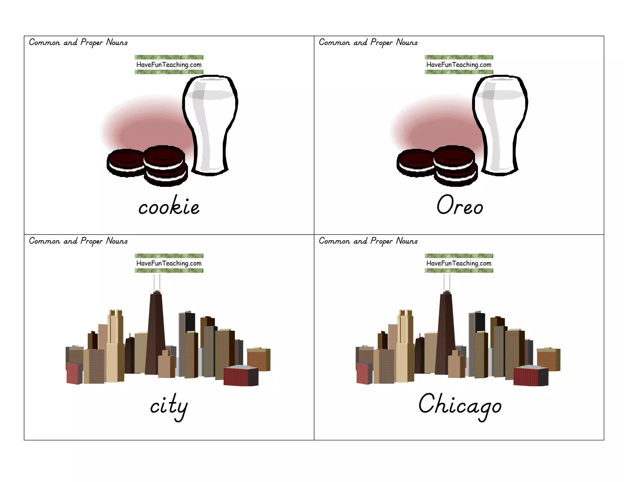 Common and-proper-noun-flash-cards | PDF