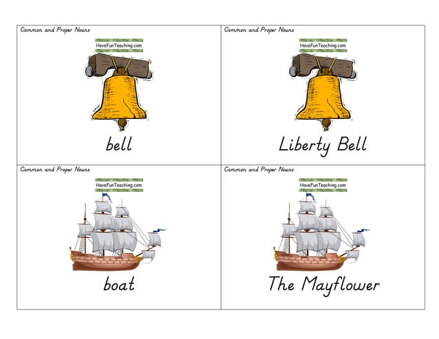 Common and-proper-noun-flash-cards | PDF | Desserts and Baking | Food ...