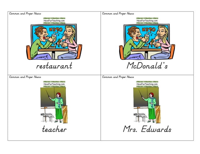 Common and-proper-noun-flash-cards | PDF | Desserts and Baking | Food ...