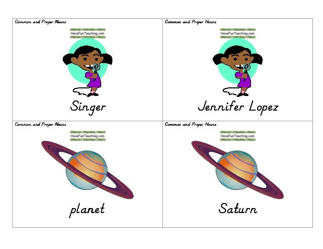 Proper Noun Flash Cards