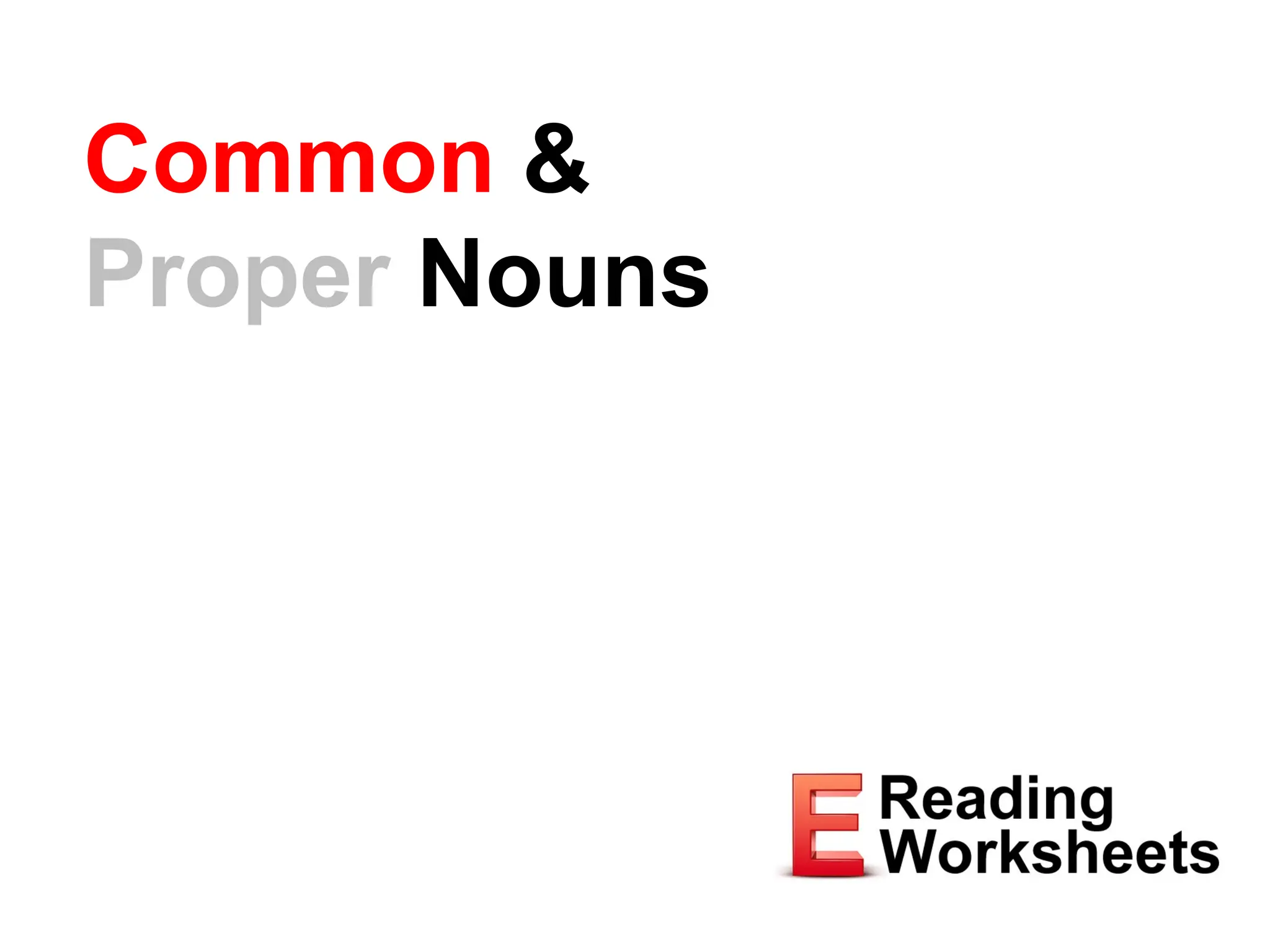 common-and-proper-nouns for 1st grade editable | PPTX