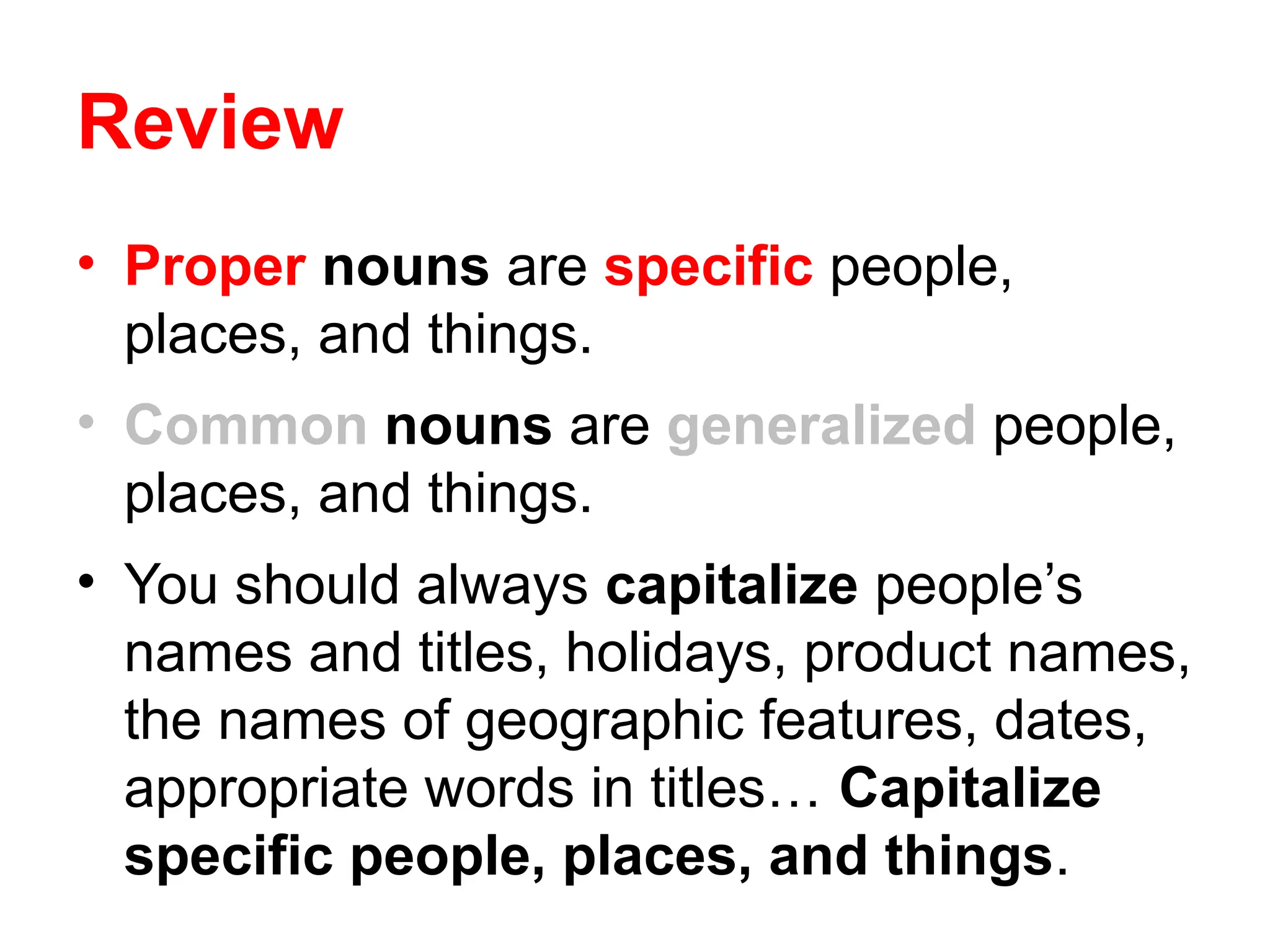 common-and-proper-nouns for 1st grade editable | PPTX