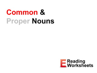 common-and-proper-nouns for 1st grade editable | PPTX