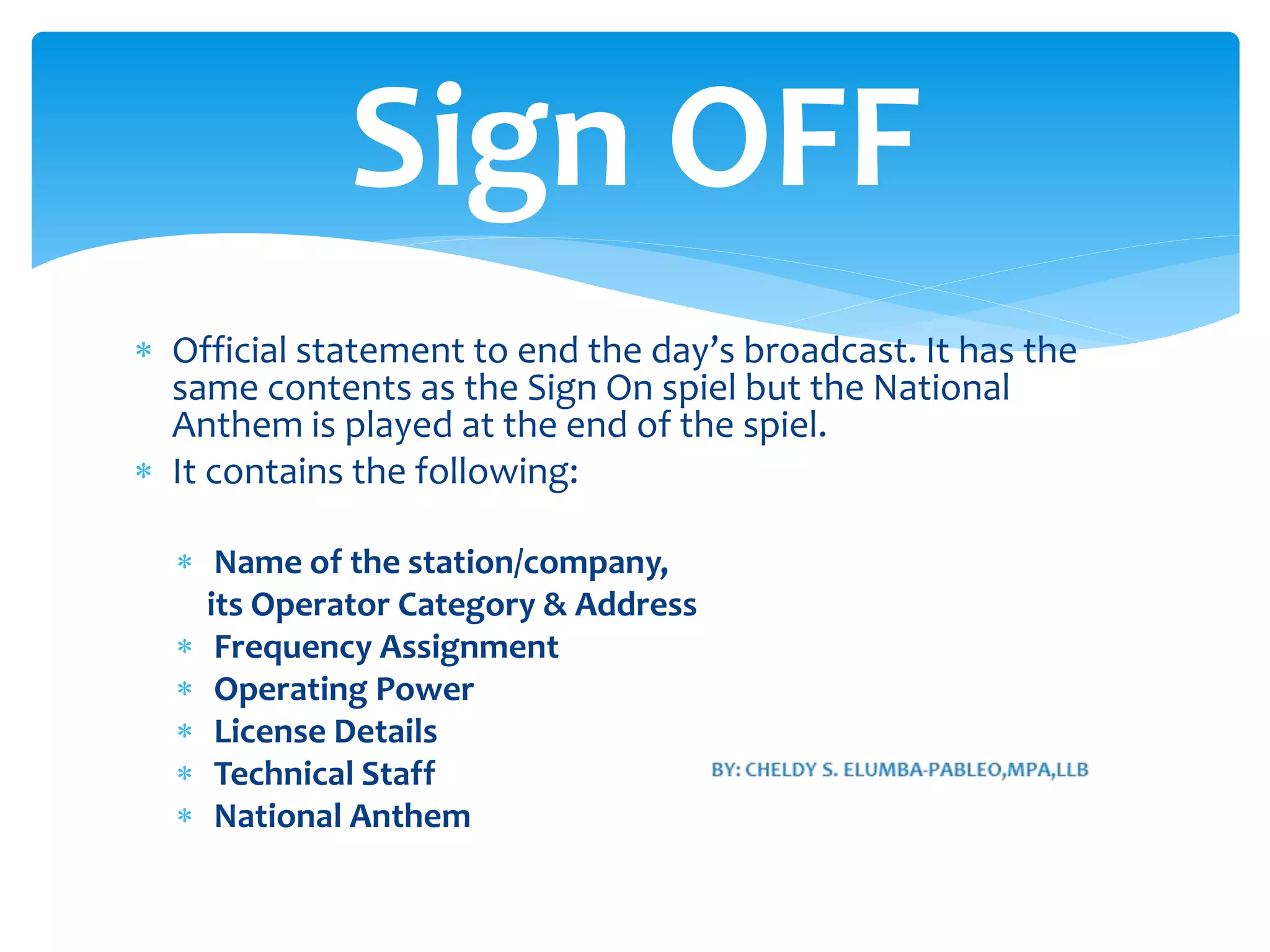 COMMON BROADCASTING TERMS IN RADIO & TV | PPTX