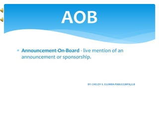 COMMON BROADCASTING TERMS IN RADIO & TV | PPTX