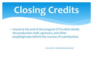 COMMON BROADCASTING TERMS IN RADIO & TV | PPTX