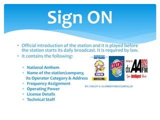 COMMON BROADCASTING TERMS IN RADIO & TV | PPTX