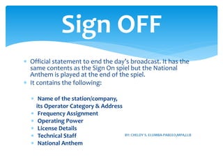 COMMON BROADCASTING TERMS IN RADIO & TV | PPTX